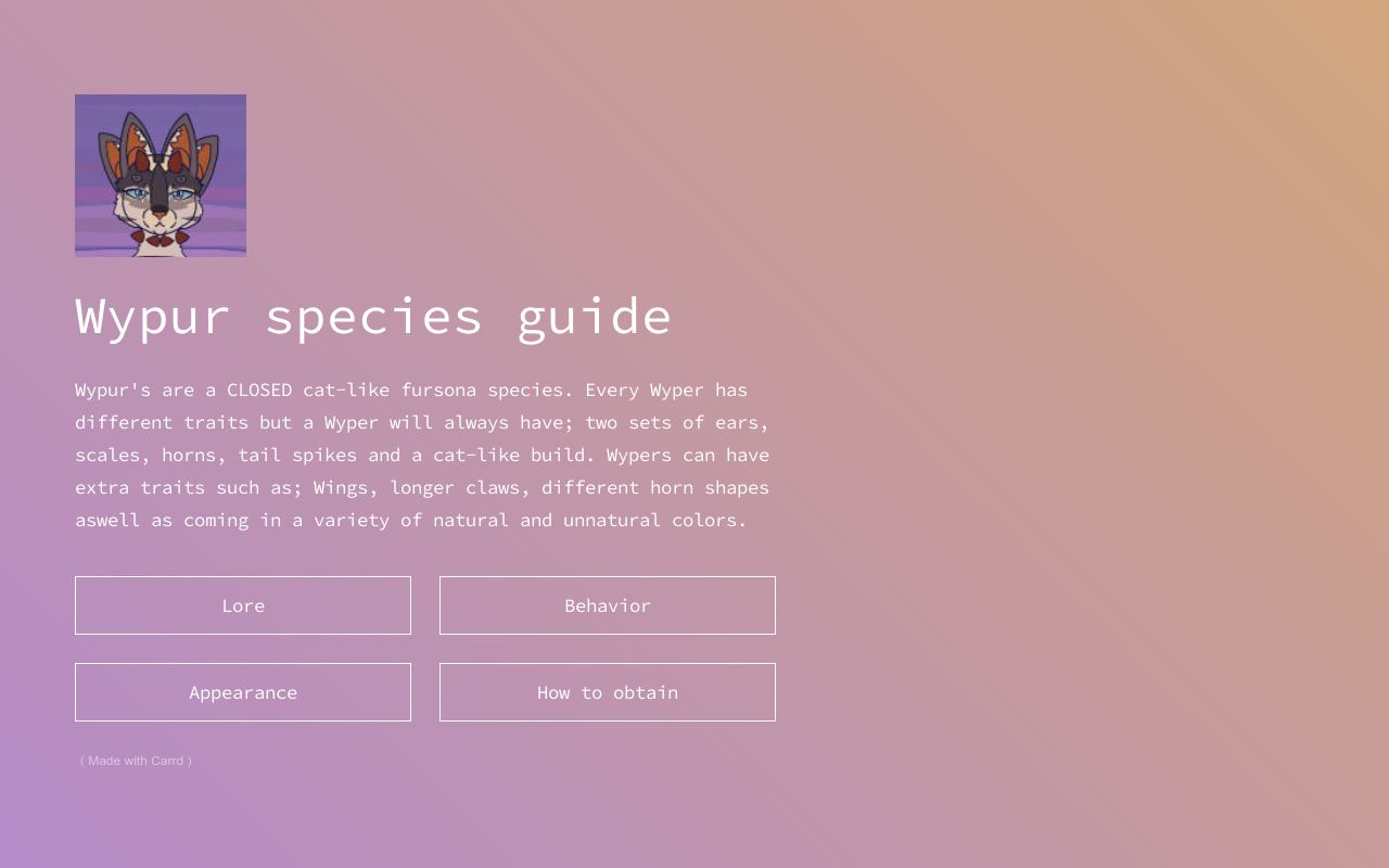 Wyper Species Guide